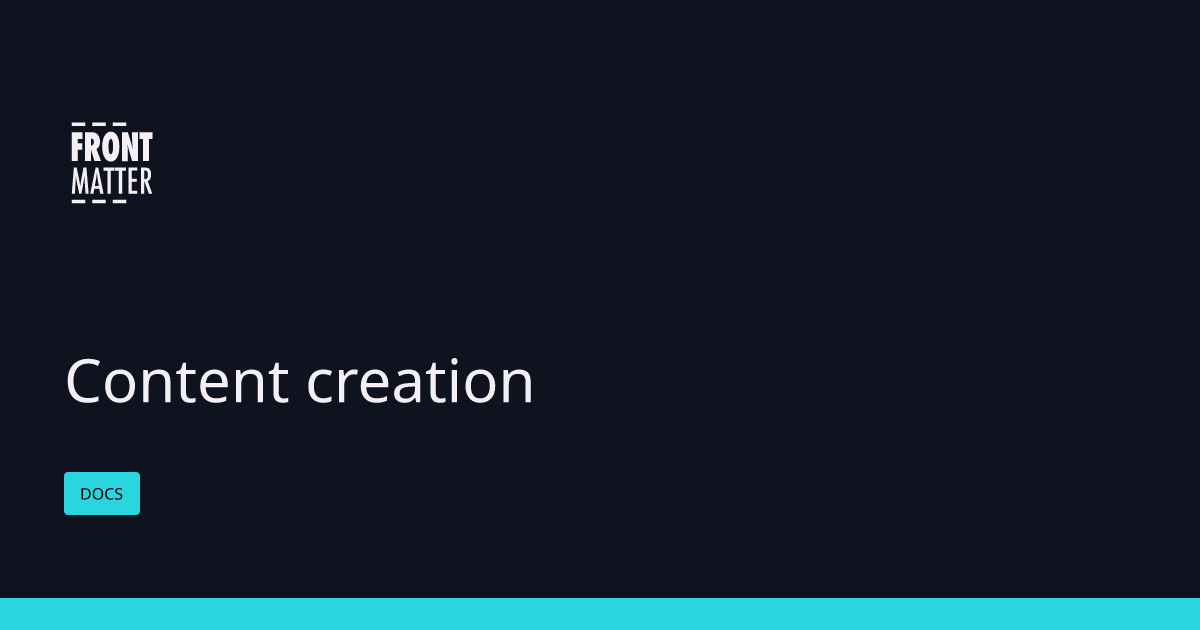 Settings | Front Matter